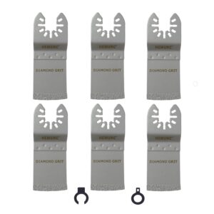 oscillating tool blades, hemunc 6pcs oscillating multi tool diamond saw blades for grout removal, flush cut, compatible with dewalt bosch dremel rockwell makita fein multimaster milwaukee and more