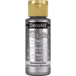 decoart acrylic paint, 2-ounce, shimmering silver