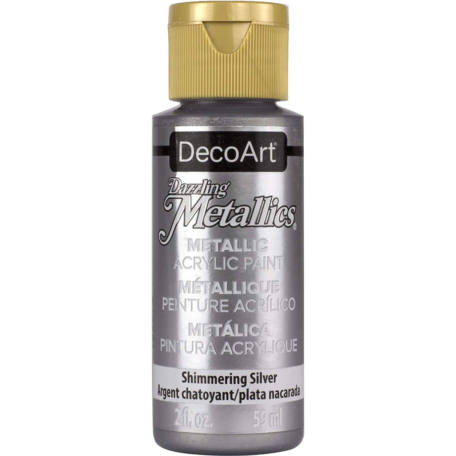 DecoArt Acrylic Paint, 2-Ounce, Shimmering Silver