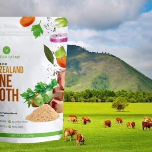 Antler Farms - 100% Grass Fed New Zealand Bone Broth Powder, 40 servings, 200g - Slow Cooked, Gently Dried, Light Flavor, No Hormones, No Antibiotics, No GMOs