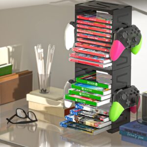 HEATFUN Video Game Storage, Storage Tower for PS5 Games, Storage Stand for Xbox Nintendo Switch Games (for 24 Game Boxes)