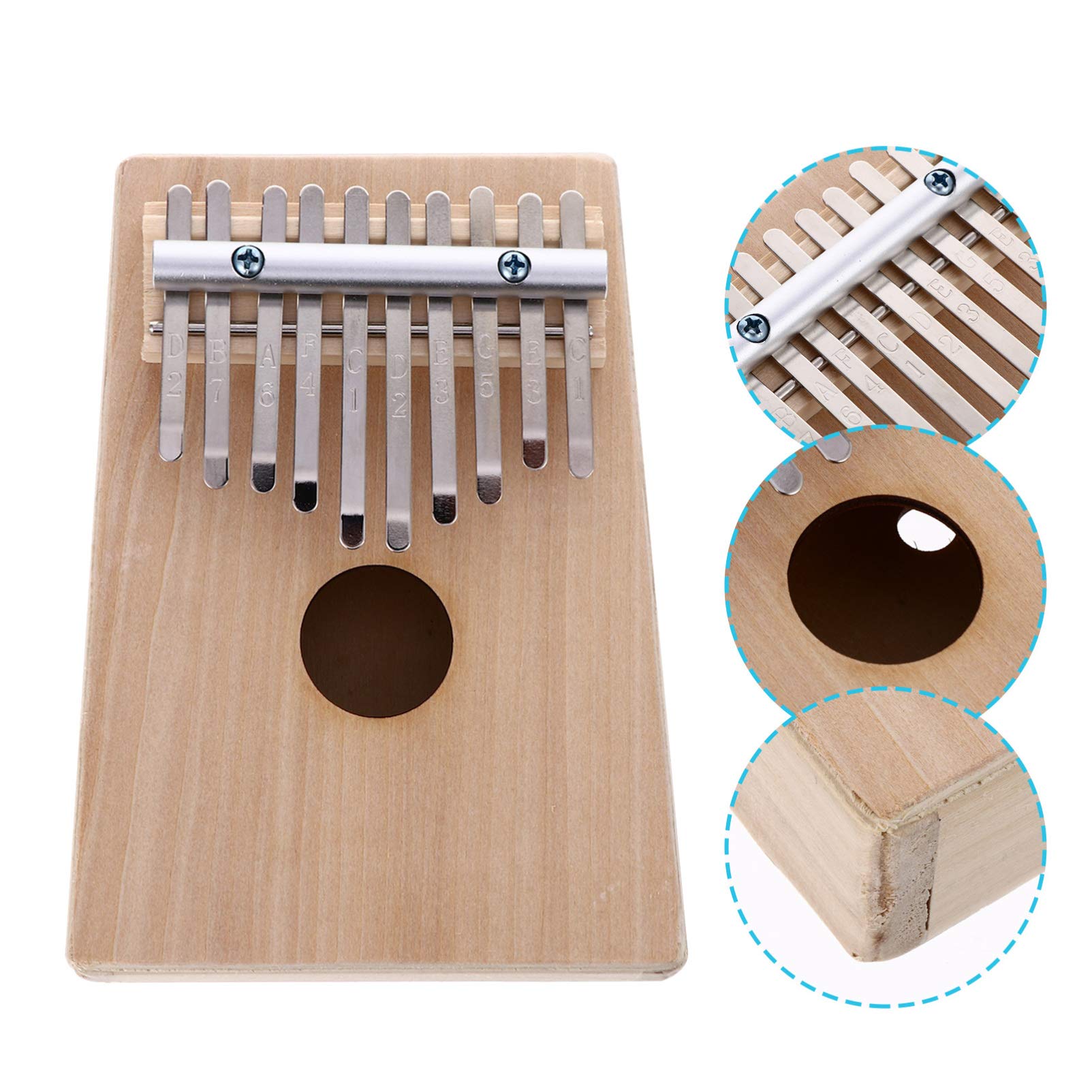 MILISTEN Kalimba Thumb Piano 10 Keys Mbira 10 Tone Finger Piano DIY Kit African Musical Instrument for Beginners Kids Adult Hand Painting Supplies