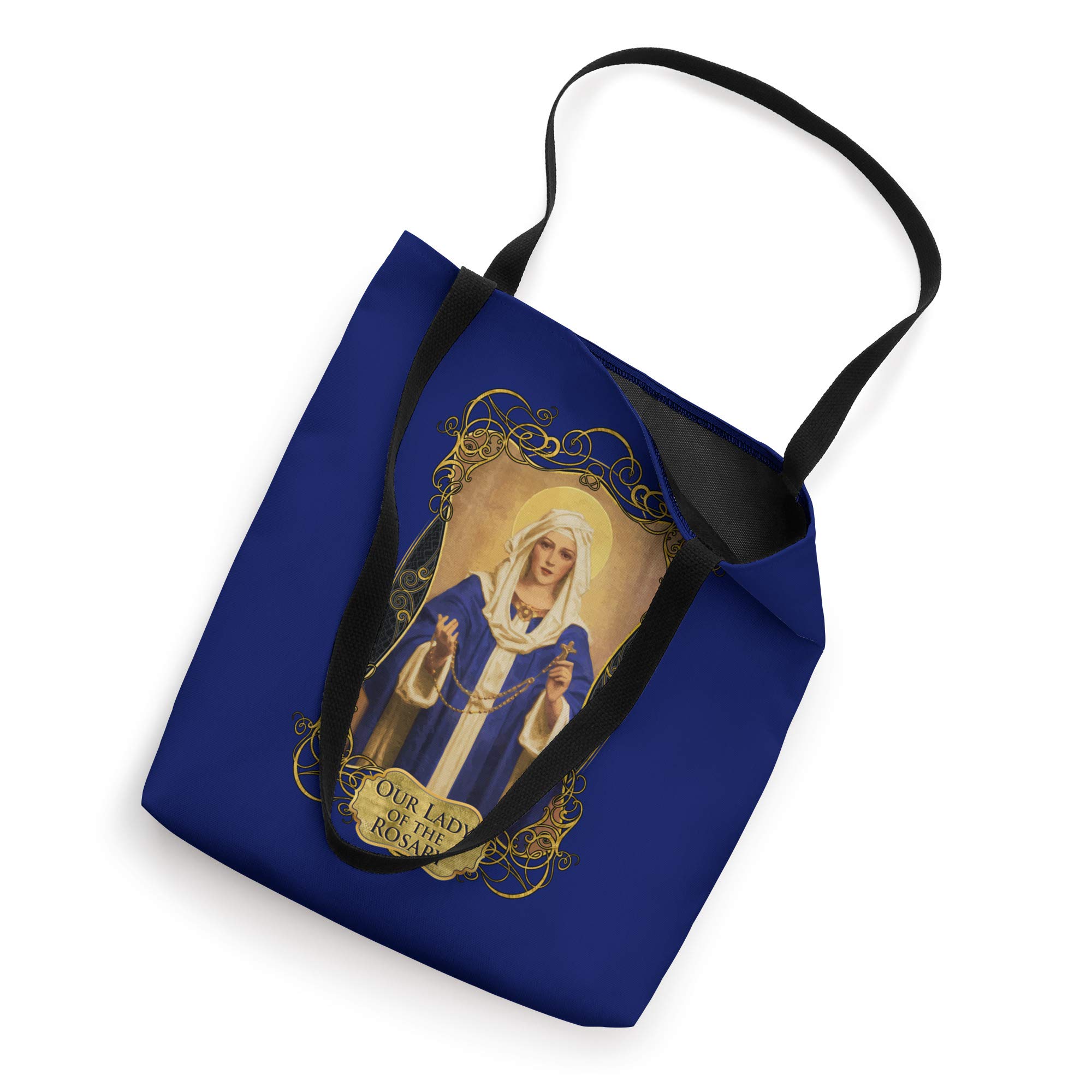 Our Lady of the Rosary Catholic Prayer Rosaries Mary Tote Bag