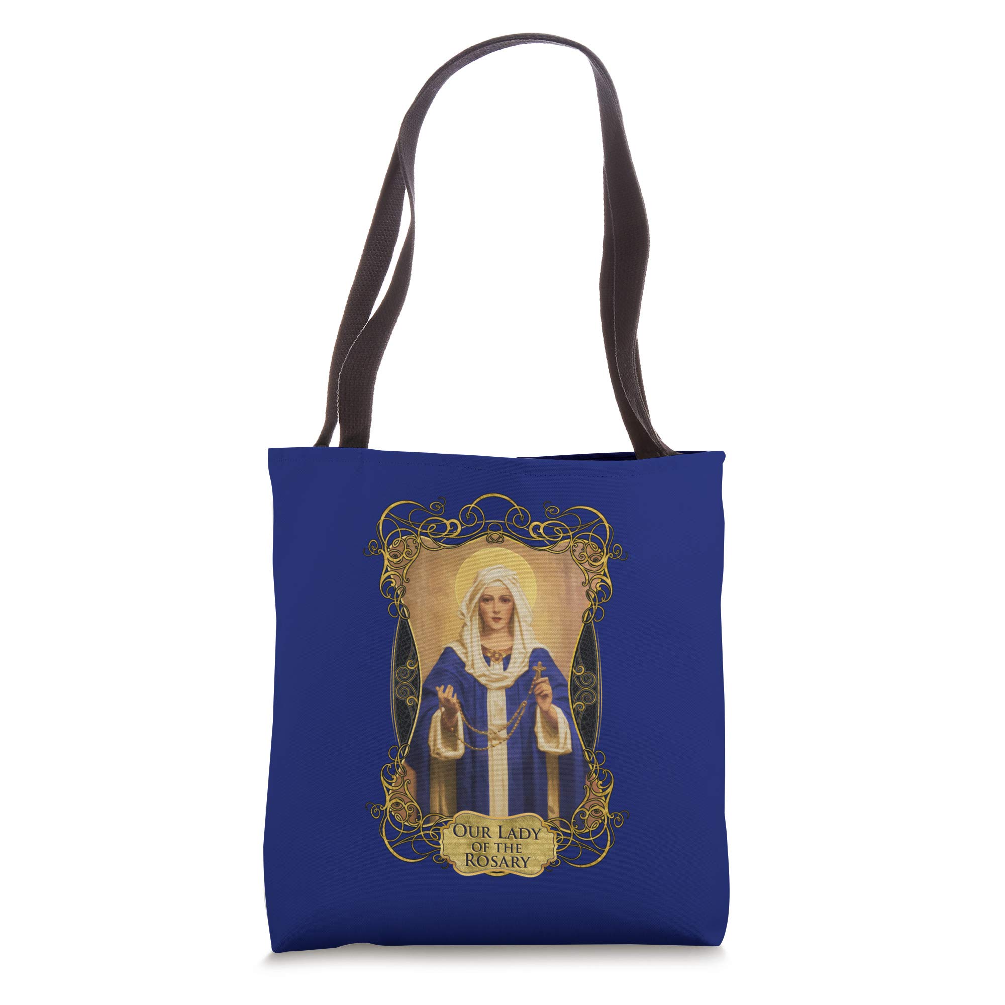 Our Lady of the Rosary Catholic Prayer Rosaries Mary Tote Bag