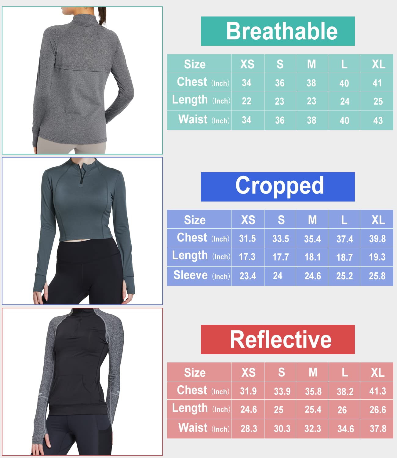 Quarter Zip Pullover Women Athletic Long Sleeve Golf Shirts Workout Shirt Fitted Long Sleeve Thumb Hole Active Wear Tops Black M