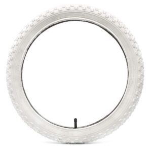 (2 Sets) 18” x 2.125 Kids Bike Replacement White Tires and Tubes - Compatible with Most 18” Kids Bikes Like RoyalBaby, Joystar, and Dynacraft - Made from BPA/Latex Free Butyl Rubber