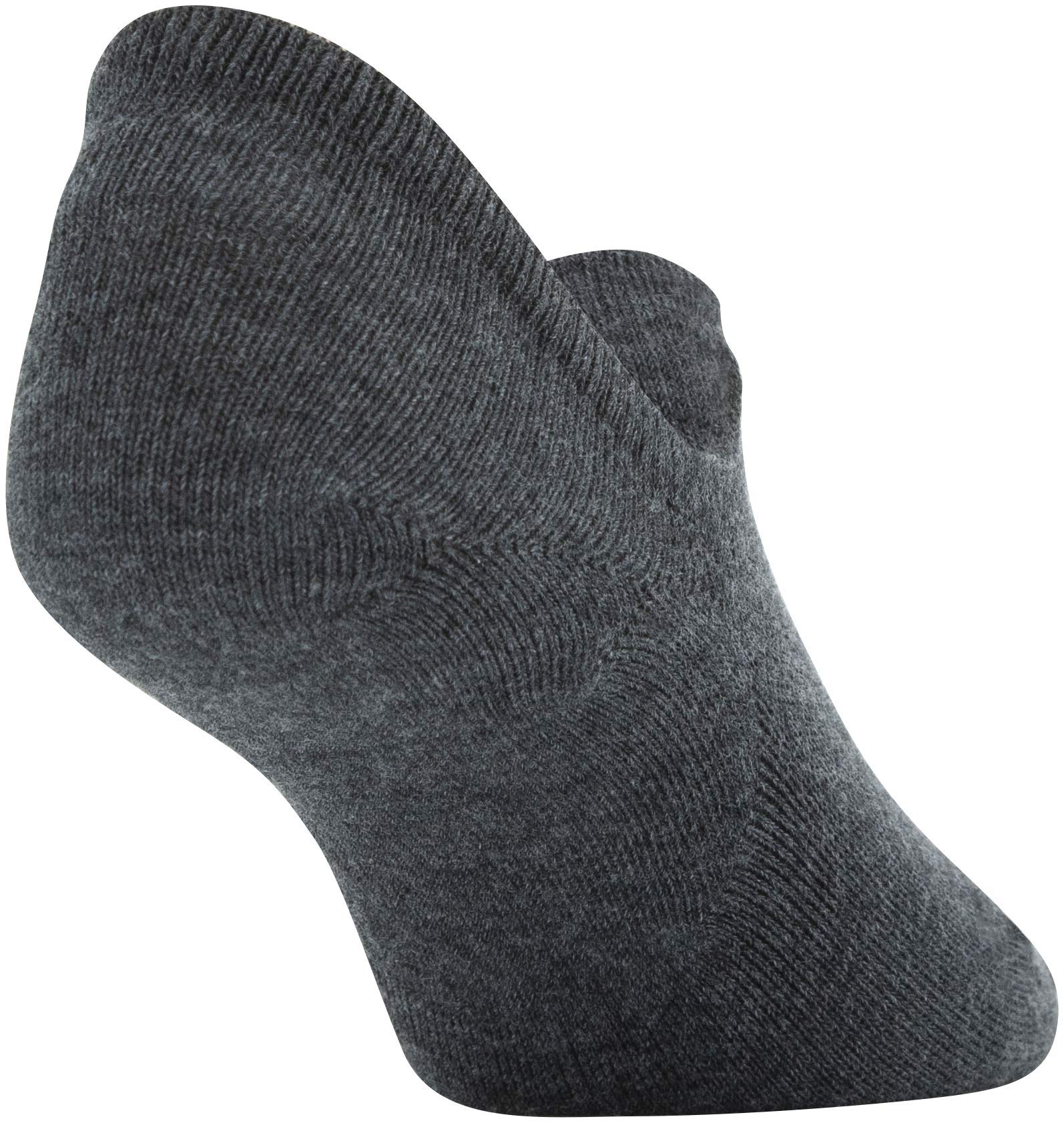 Under Armour Adult Essential Ultra Low Tab Socks, Multipairs, Black Heather (3-Pairs), Medium