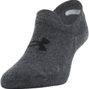 Under Armour Adult Essential Ultra Low Tab Socks, Multipairs, Black Heather (3-Pairs), Medium