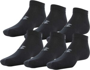 under armour men's essential lite low cut socks, 6-pairs , black , large