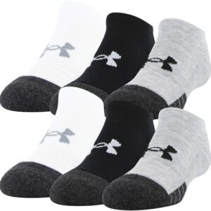 Under Armour Unisex-Child Performance Tech No Show Socks, Multipairs, Steel Assorted (6-Pairs), Small