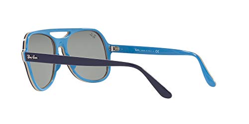 Ray-Ban Rb4357 Powderhorn Evolve Polarized Aviator Sunglasses, Blue Creamy Light Blue/Photochromic Grey Mirrored Grey, 58 mm