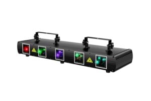 dj laser lights, u`king 5 beam effect sound activated dj party lights rgbyc led music light by dmx control for disco dancing birthday bar stage lighting