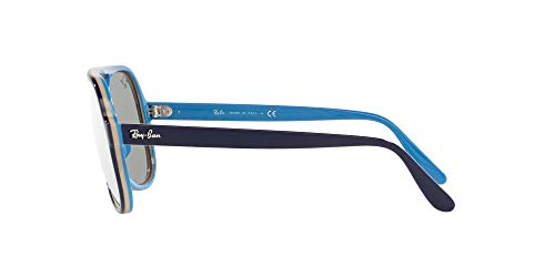 Ray-Ban Rb4357 Powderhorn Evolve Polarized Aviator Sunglasses, Blue Creamy Light Blue/Photochromic Grey Mirrored Grey, 58 mm