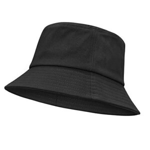 zando bucket hat for men travel sun hat packable fishing hat lightweight sun visor outdoor fisherman cap foldable windproof hiking beach hats for women unisex black hat one size