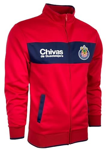 Icon Sports Chivas Jacket, Licensed Men's Chivas Del Guadalajara Full Zip Track Jacket (Small)