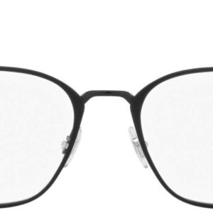 Ray-Ban RX6466 Square Prescription Eyeglass Frames, Matte Black On Black/Demo Lens, 49 mm