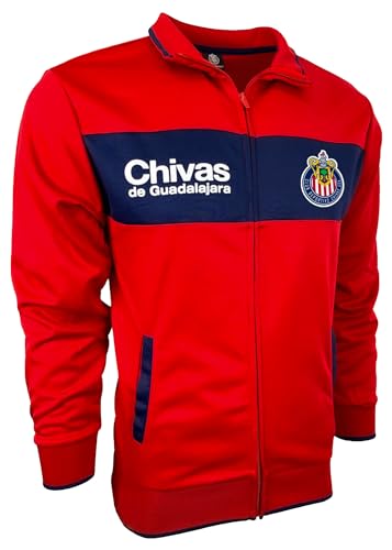 Icon Sports Chivas Jacket, Licensed Men's Chivas Del Guadalajara Full Zip Track Jacket (Small)