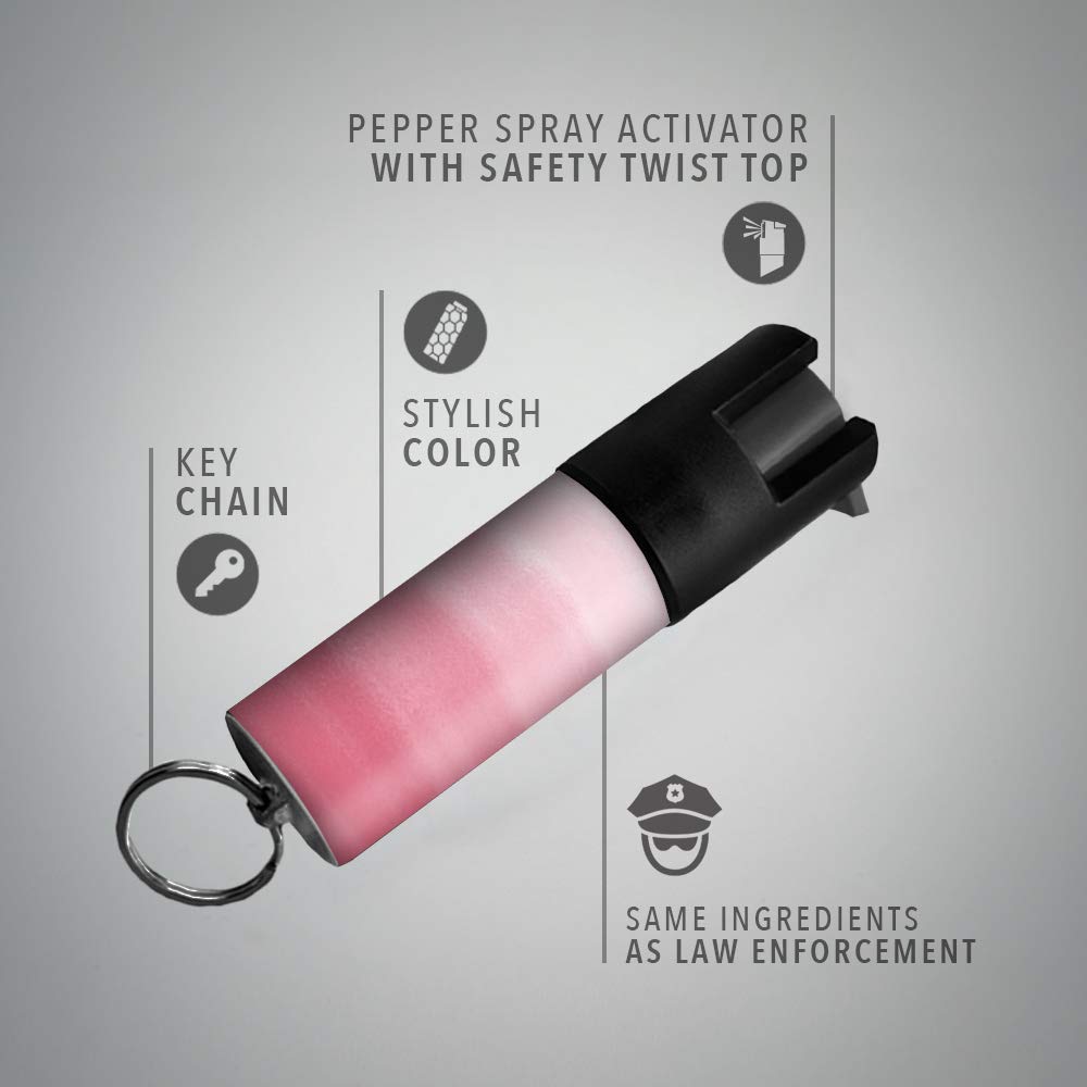 Guard Dog Security Pepper Spray, Keychain with Safety Twist Top, Mini and Easy Carry, Lightweight and Fashionable, Maximum Police Strength OC Spray, 16 Feet Range (Pink Ombre)