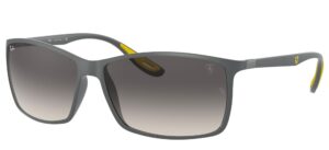 ray-ban rb4179m scuderia ferrari collection square sunglasses, matte grey/grey gradient dark grey, 60 mm