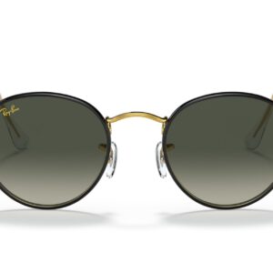 Ray-Ban RB3447JM Round Full Color Sunglasses, Black On Legend Gold/Grey Gradient, 50 mm