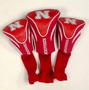 ncaa nebraska cornhuskers 3pc golf head covers