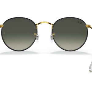 Ray-Ban RB3447JM Round Full Color Sunglasses, Black On Legend Gold/Grey Gradient, 50 mm