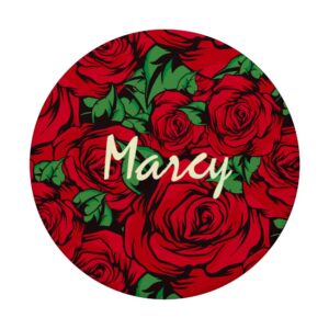 Marcy - Floral Red Roses Personalized First Name PopSockets PopGrip: Swappable Grip for Phones & Tablets