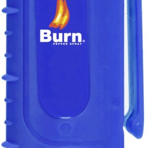 Burn Pepper Spray Keychain for Self Defense - Max Strength OC Spray - 1/2oz Molded Case Blue