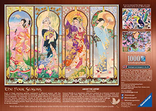 Ravensburger The Four Seasons Jigsaw Puzzle - 1000 Pieces | Captivating Japanese Artwork | Premium Interlocking Fit | Vibrant, Long-Lasting Quality | Ideal for Relaxation and Group Fun