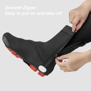 ROCKBROS Cycling Shoe Covers Warm Bike Shoe Cover Warmer Water Resistant Windproof Bicycle Overshoes for Mountain Road Bike Shoes L Black