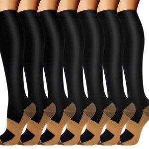 Compression Socks For Women Men Circulation - Graduated Support Knee High Socks For Nurses, Travel, Athletic