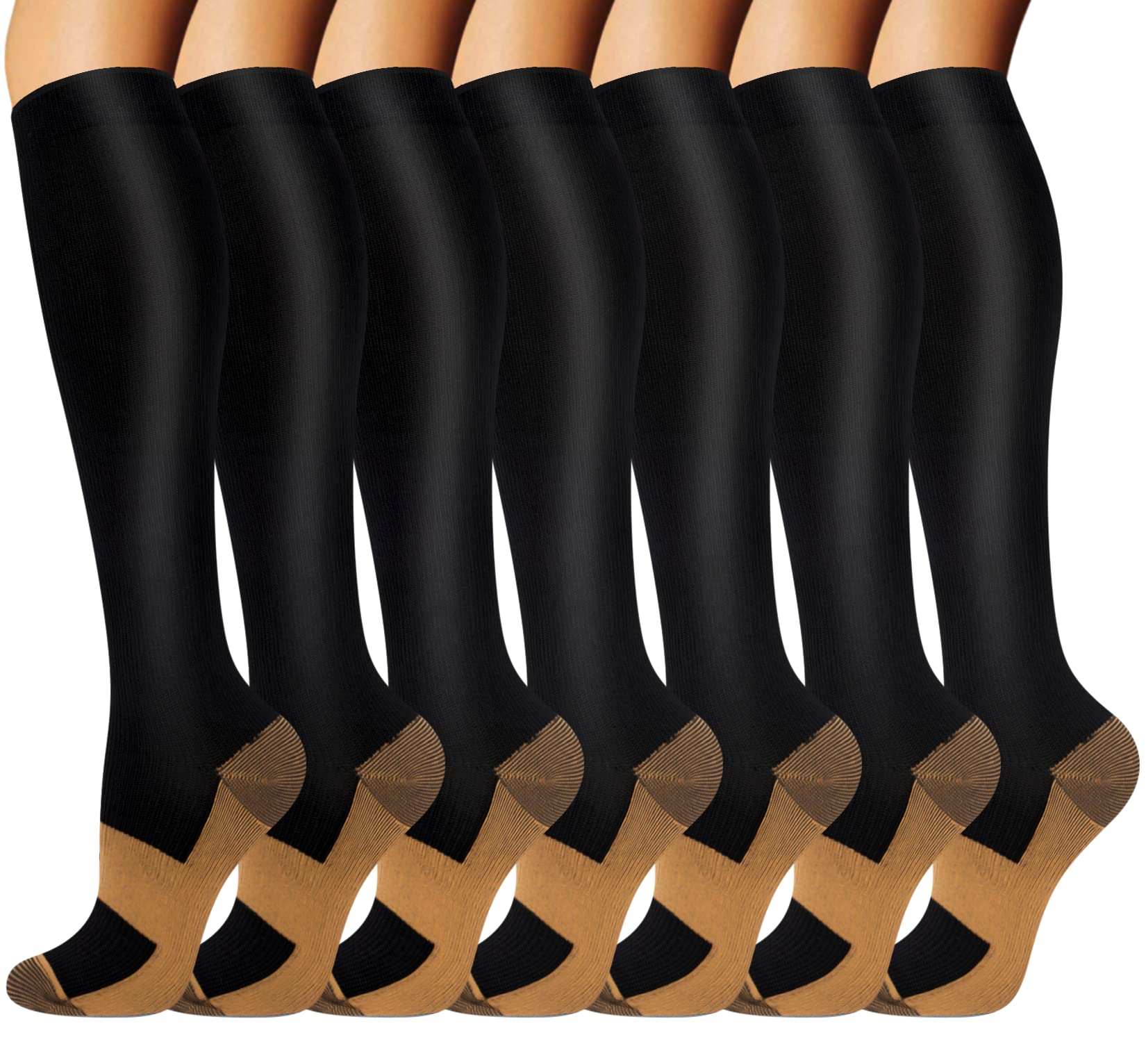 Compression Socks For Women Men Circulation - Graduated Support Knee High Socks For Nurses, Travel, Athletic