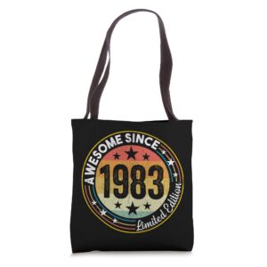 birthday awesome since 1983 38 years old gift tote bag