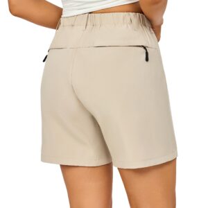 Little Donkey Andy Women's Quick Dry Lightweight Stretch Shorts Outdoor Short Active Hiking Khaki Size L