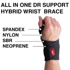 Dr. Support Hybrid Wrist Brace with Hot Cold Gel Pack and Removable Splint for Wrist and Other Injuries