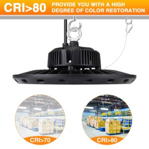 CHMLT 150W LED High Bay Light 22500lm 5000K (Eqv. to 600W HPS/MH), UFO Lights for Shop Warehouse Factory