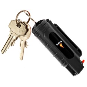 Burn Pepper Spray Keychain for Self Defense - Max Strength OC Spray - 1/2oz Molded Case Black