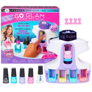 cool maker, go glam u-nique metallic nail salon with 200 icons and designs, 4 polishes, stamper & dryer, nail kit for girls, amazon exclusive