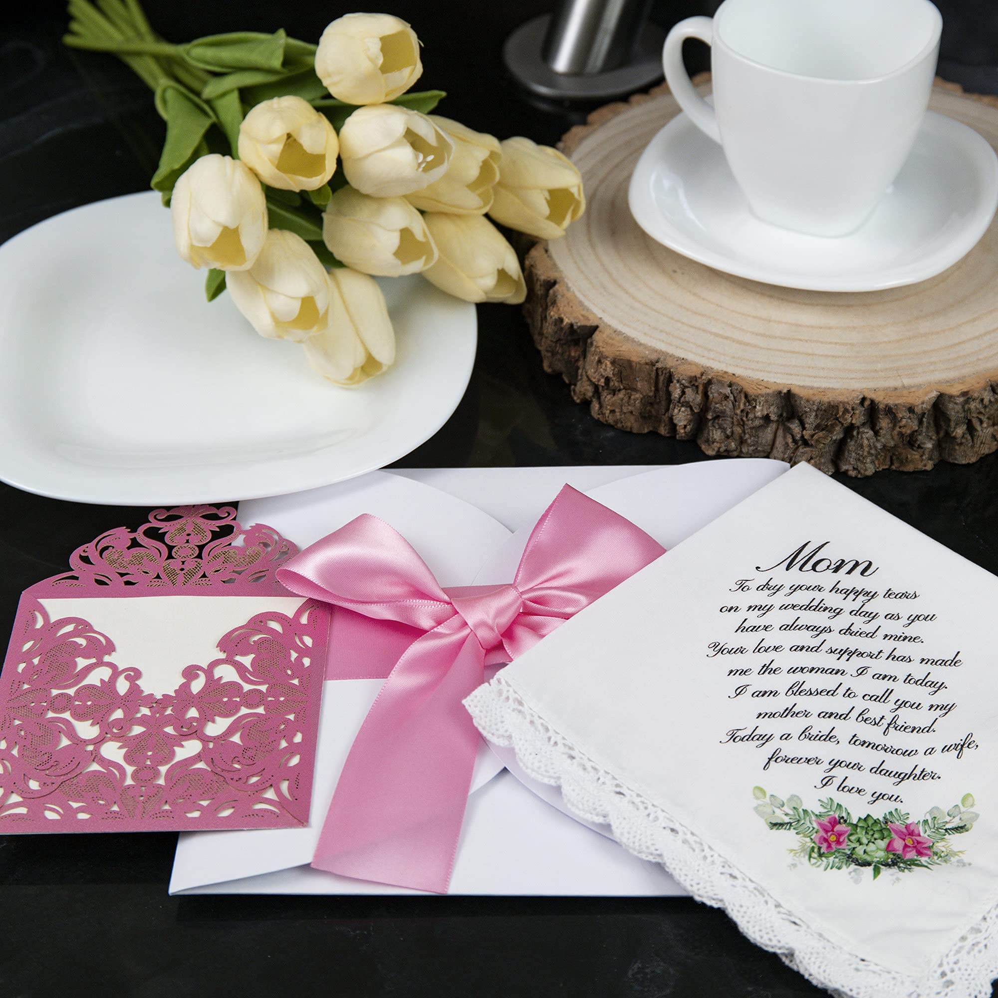 Mom Mother of the Bride Gift from Daughter Wedding Day Personalized Handkerchief