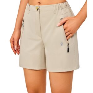 Little Donkey Andy Women's Quick Dry Lightweight Stretch Shorts Outdoor Short Active Hiking Khaki Size L