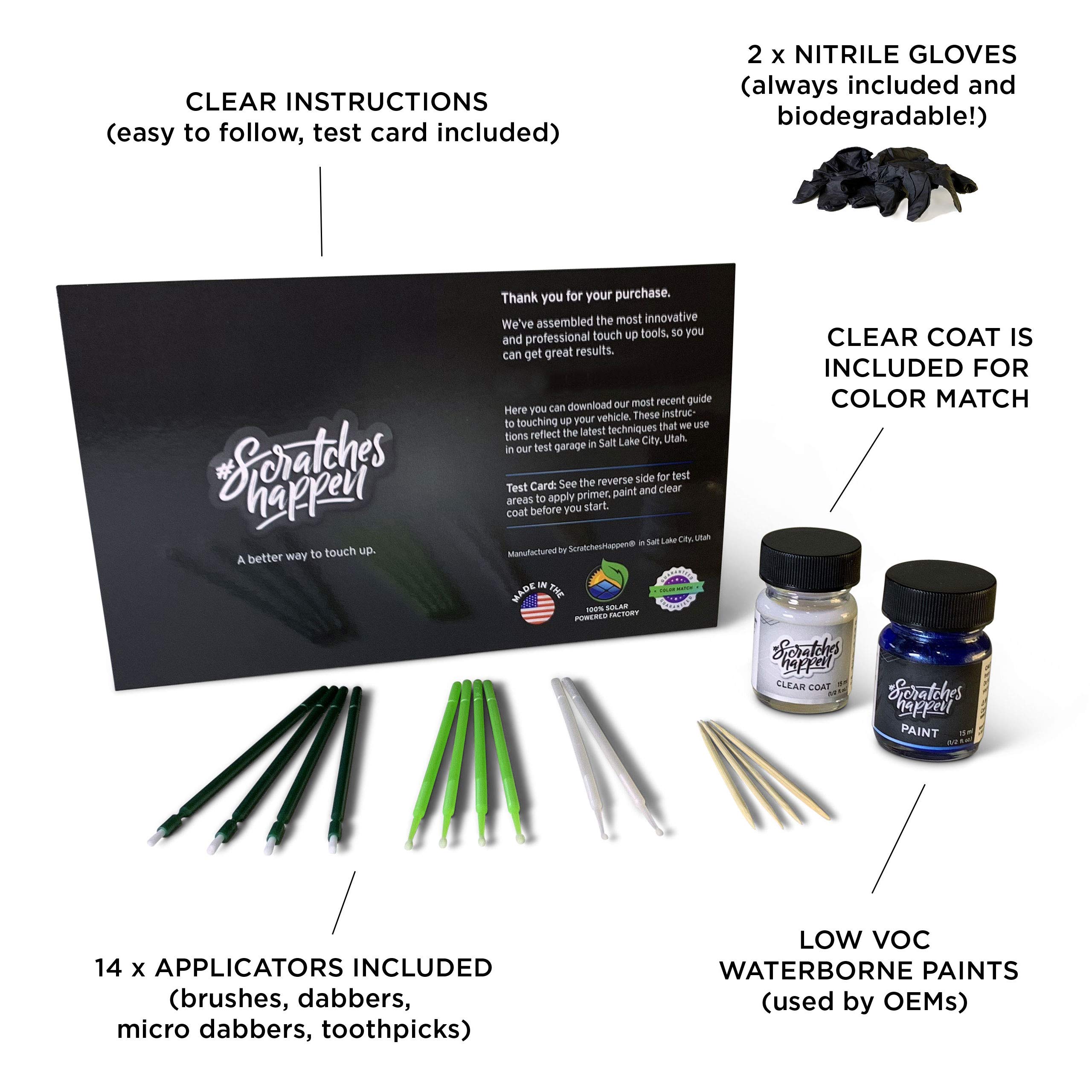 ScratchesHappen Exact-Match Touch Up Paint Kit Compatible with Ford Carbonized Gray Metallic (M7/M7458A/PN4JA) - Bottle, Essential