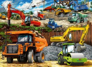 ravensburger construction vehicles 100-piece jigsaw puzzle - engaging & educational toy for kids | durable & long-lasting | stimulates creativity & problem solving | fsc certified