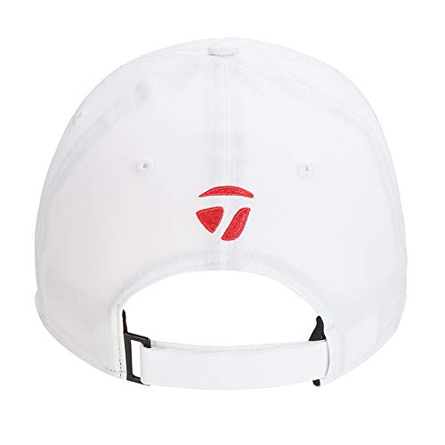 TaylorMade unisex adult Performance Playing Hat Cap, White/Red/Navy, NS US