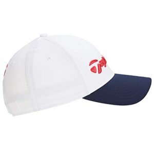 TaylorMade unisex adult Performance Playing Hat Cap, White/Red/Navy, NS US