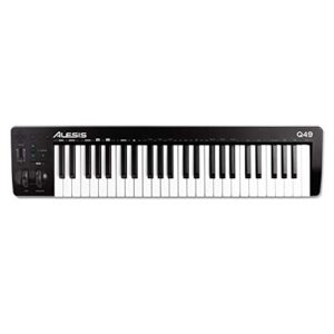 alesis q49 mkii - 49 key usb midi keyboard controller with full size velocity sensitive synth action keys and music production software included