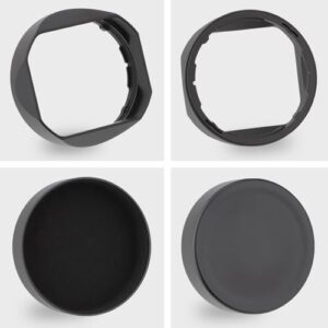 Haoge LH-X53B Square Metal Lens Hood Shade with Metal Cap for Fujifilm Fuji Fujinon XF 35mm F1.4 R / XF35mmF1.4 R Lens on Camera X-H1 XS-10 X-Pro3 X-T4 X-T3 X-T2 X-T30 X-T20