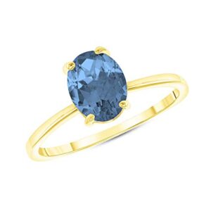 takar 10k gold oval-shape solitaire genuine birthstone ring, oval shape gemstone engagement ring, 10k yellow gold ring for women, fine gold jewelry gift made in usa.