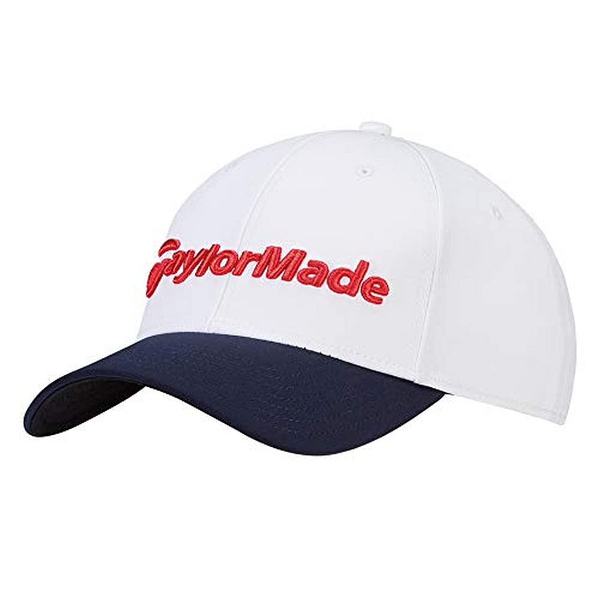 TaylorMade unisex adult Performance Playing Hat Cap, White/Red/Navy, NS US