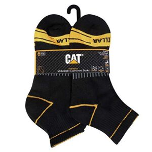 Cat mens Half Cushioned Quarter Sock, Black (6 Pack), XX-Large US