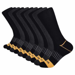 Cat mens 6-pack Half Cushioned Crew Sock, Black (6 Pack), X-Large US